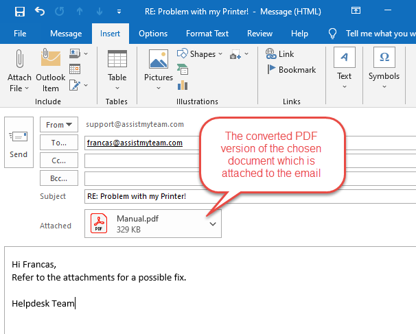 Convert Files Into PDF Attachments Before Sending The Email Or Meeting 