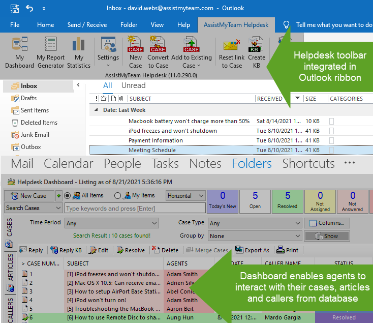 Email Ticketing System In Outlook AssistMyTeam 2022 