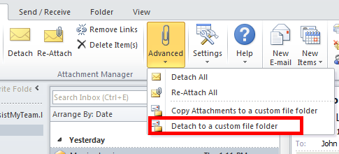 How to store the detached attachments of an email to custom file folder ...