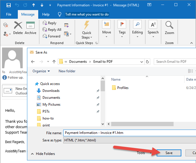How To Save Email To PDF File With Attachments AssistMyTeam